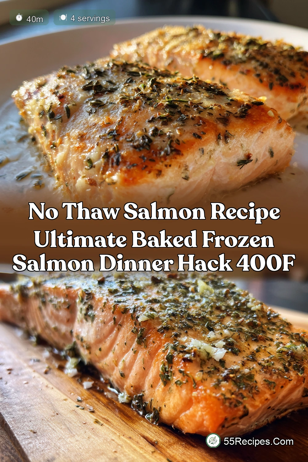 Perfect Baked Frozen Salmon No Thaw GarlicHerb Butter Recipe